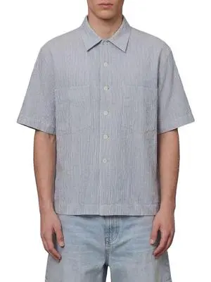 SUNFLOWER Striped Stretch Cotton Shirt - Blue