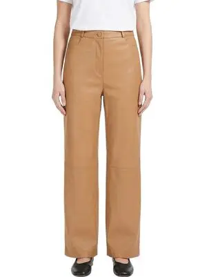 Loulou De Saison Lambskin Leather Trousers - Nude