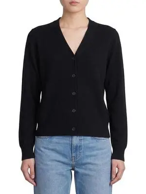 Max Mara Striped Wool Cardigan - Black