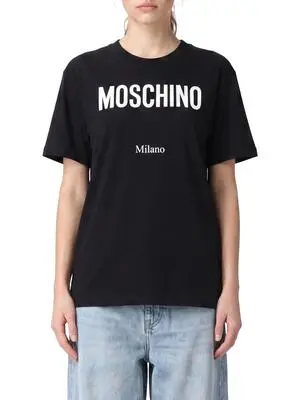 Moschino Contrasting Logo Cotton T-shirt - Black