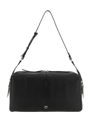 Pinko Keeper Bag Large New Biker Leather Bag - Black