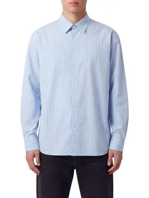Dries Van Noten Striped Cotton Shirt - Blue
