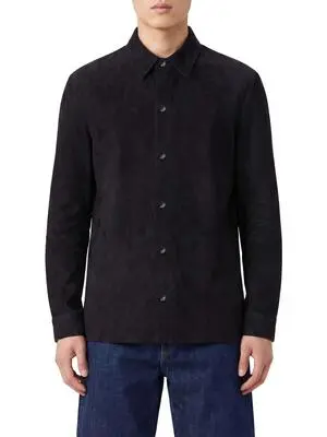 SALVATORE SANTORO Suede Shirt Jacket - Black