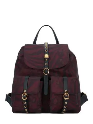 Pinko Medium Animal Print Nylon Backpack - Red