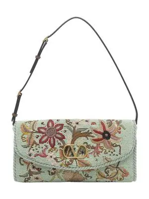 Valentino Garavani Valentino Garavani Embroidered Beaded Floral Motif Bag Green