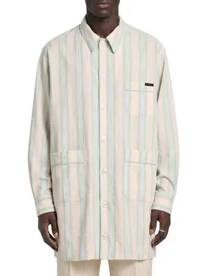 Dolce & Gabbana Relaxed Fit Silk Blend Shirt With French Collar - Striped