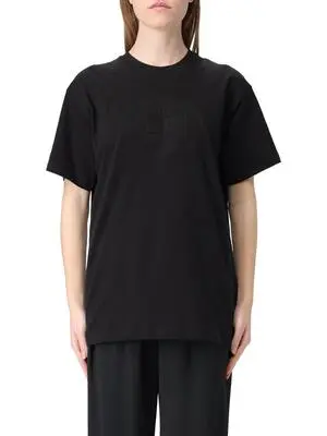 Elisabetta Franchi T-shirt With Embossed Logo - Black