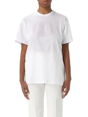 Elisabetta Franchi T-shirt With Embossed Logo - White
