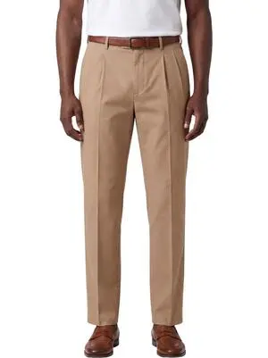 Incotex Stretch Cotton And Linen Chino Trousers Brown