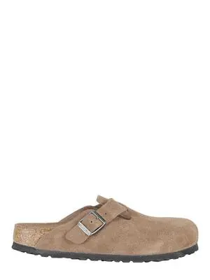 BIRKENSTOCK Boston Suede Mules With Adjustable Strap - Brown