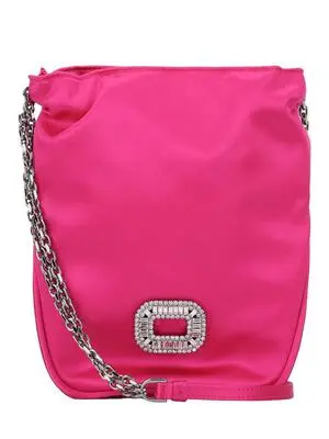 ROGER VIVIER Nano Pilgrim Satin Bag With Jewel Buckle - Fuchsia