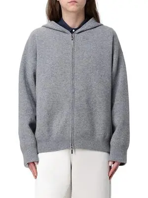Max Mara Zip-up Hoodie With Graphic Detail - Grey