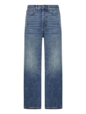 HAIKURE Wide-leg Cotton Jeans With Mid-rise Waist - Denim
