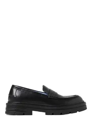 Versace Leather Loafers With Lug Sole - Black