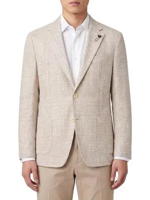 LARDINI Single-breasted Linen And Cotton Blazer - Nude