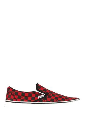 VANS Valentino Garavani X Checkered Canvas Slip-on Sneakers - Black