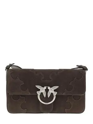 Pinko Love Bag One Slouchy Suede Bag - Coffee