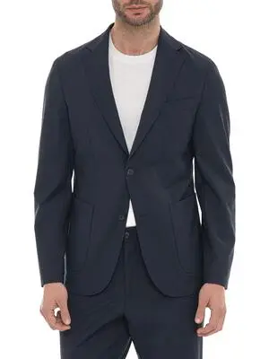 BOSS Single-breasted Slim-fit Blazer In A Wool Blend - Blue