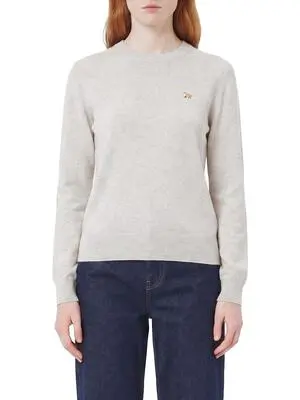 Maison Kitsuné Maison Kitsuné Merino Wool Crew-Neck Pullover Grey
