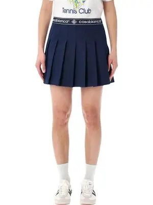 Casablanca Pleated Mini Skirt - Blue