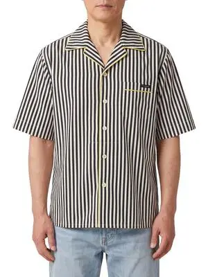 Dolce & Gabbana Pajama-style Cotton And Silk Shirt With Cuban Collar - Striped