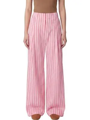 Dries Van Noten Striped Cotton Wide-leg Trousers - Pink
