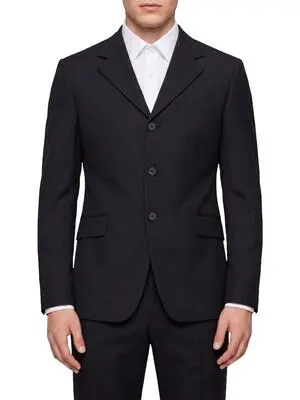 JIL SANDER Single-breasted Pure Virgin Wool Blazer With Classic Lapels And Flap Pockets - Black
