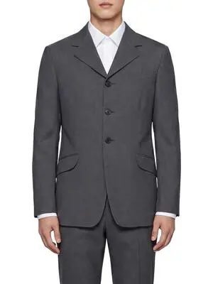 JIL SANDER Single-breasted Pure Virgin Wool Blazer With Classic Lapels And Flap Pockets - Grey