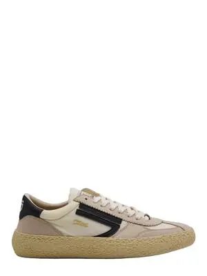 PURAAI 1.01 Vintage Vegan Leather Sneakers With Applied Logo - White 1