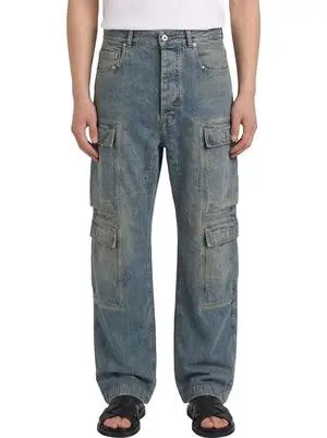 Rick Owens Denim Cargo Jeans - Blue
