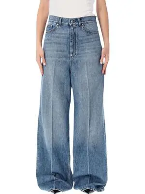 Stella McCartney High-waisted Wide-leg Jeans In Stretch - Denim