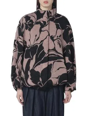 Dries Van Noten Floral Print Bomber Jacket - Black
