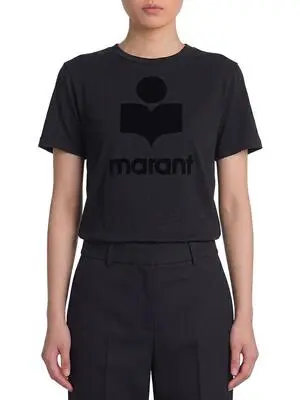Isabel Marant Étoile Linen T-shirt With Logo - Black