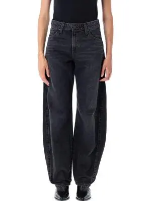 LEVI'S High-waisted Baggy Stretch Denim Jeans - Black