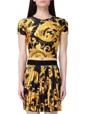 Versace Baroque Print Cropped T-shirt - Black