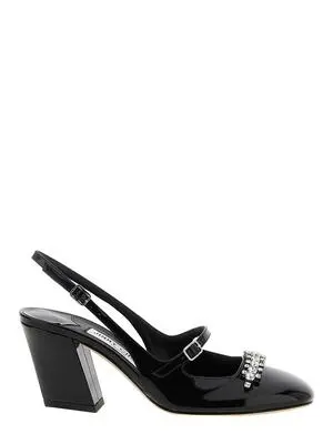 JIMMY CHOO Embellished Slingback Pumps - Black