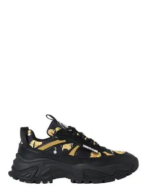 Versace And Gold Baroque Print Trainers - Black