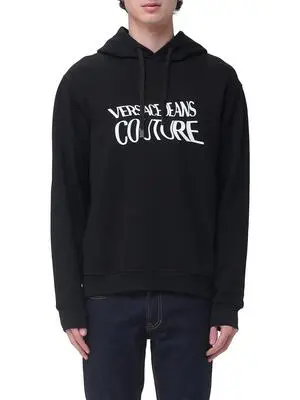 Versace Cotton Hoodie With Logo - Black