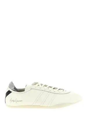 Y3 Lace-up Leather Trainers - White