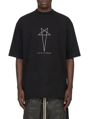 Rick Owens Cotton T-shirt With Logo - Black