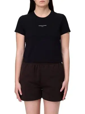 Maison Kitsuné Logo Cotton Crop T-shirt - Black