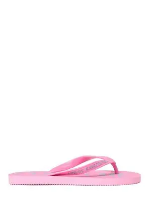 Versace Rubber Flip Flops With Printed Logo - Pink