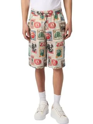 BILLIONAIRE Linen Knee-length Printed Shorts - Multicolor