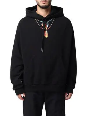COUNTY OF MILAN Hoodie With Feather Detail - Black 1