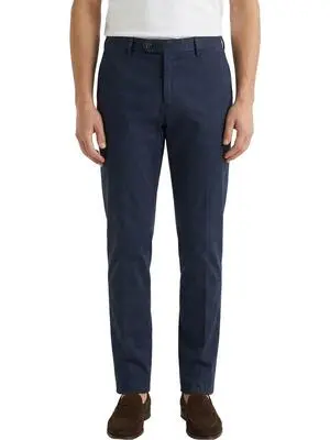 PT TORINO Stretch Cotton And Silk Chino Trousers Blue