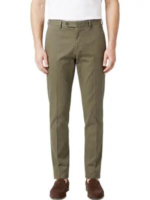PT TORINO Stretch Cotton And Silk Chino Trousers Grey