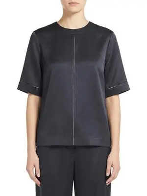 Loulou De Saison Loulou De Saison Satin Blouse Black