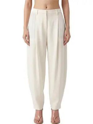 Brunello Cucinelli Silk Baggy Trousers - White
