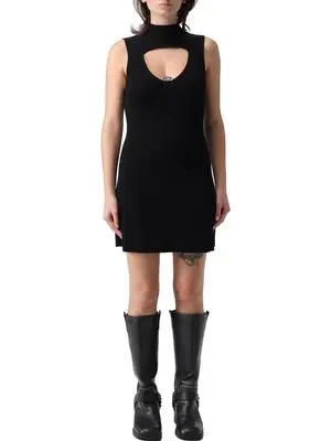DIESEL® Sleeveless Ribbed Knit Mini Dress - Black