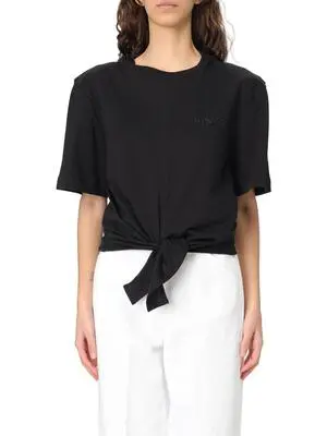 Pinko T-shirt With Front Tie Detail - Black